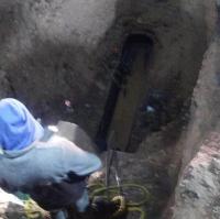 China UV-CIPP Repair for Partially Collapsed Pipeline Without Soil Cover Using Temporary External Constraint for sale
