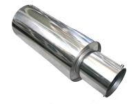China 4 Inch Stainless Steel Exhaust Muffler Mirror Polished Auto Silencer Reducing Noise for sale