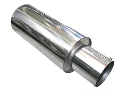 China 4 Inch Stainless Steel Exhaust Muffler Mirror Polished Auto Silencer Reducing Noise for sale