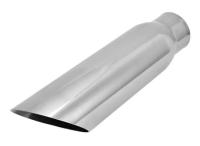 China SS304 2.25in Inlet 3in Outlet 12in Long Exhaust Tail Pipe Tip 45 Degree Angle Cut for sale