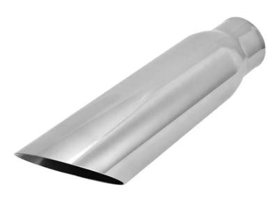 China SS304 2.25in Inlet 3in Outlet 12in Long Exhaust Tail Pipe Tip 45 Degree Angle Cut for sale