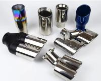 China Blue Burned 1.2mm Dual Pipe Exhaust Tips 2.5 Inch Inlet 4 Inch Outlet Stainless Steel for sale