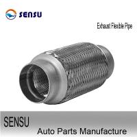 China 51mm x 303mm Stainless Steel Exhaust Flex Pipe Universal Car Double Braid Abrasion Proof for sale