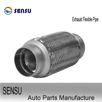 China 51mm x 303mm Stainless Steel Exhaust Flex Pipe Universal Car Double Braid Abrasion Proof for sale