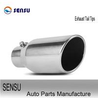 China Polished 304 Stainless Steel 2.5 Inlet 3 Outlet Exhaust Tip Clamp On Tail Pipe End for sale