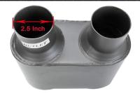 China Aluminized Steel Muffler 2.5 Inlet 2.5 Outlet Universal Exhaust Muffler Chambered Deep Sound for sale
