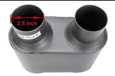 China Aluminized Steel Muffler 2.5 Inlet 2.5 Outlet Universal Exhaust Muffler Chambered Deep Sound for sale
