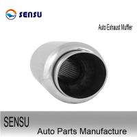 China Stainless Steel Universal Exhaust Silencer Chambered Muffler 2.5 Inch Inlet Pipe Connection for sale