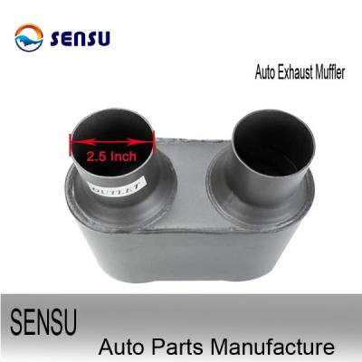 China Aluminized Steel 2.5 Inch Inlet Outlet Universal Car Exhaust Muffler Silencer for sale