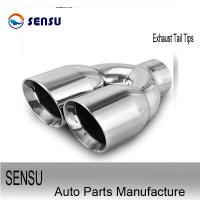 China Polished SS304 Clamp On Exhaust Pipe Tips 4 Inch Diameter 7.5 Inch Length Double Wall for sale