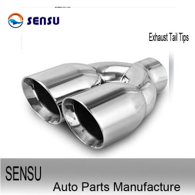China Polished SS304 Clamp On Exhaust Pipe Tips 4 Inch Diameter 7.5 Inch Length Double Wall for sale