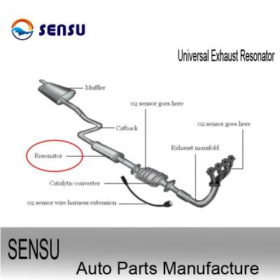 China Stainless Steel Auto Universal Exhaust Resonator 12inch Corrosion Resistant for sale