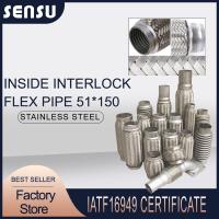 China 51*150mm Inside Interlock Braided Flexible Exhaust Pipe High Strength for sale