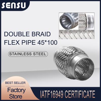 China IATF 16949 SS201 Braided Exhaust Flex Joint 45mm x 100mm Flexible Pipe for sale