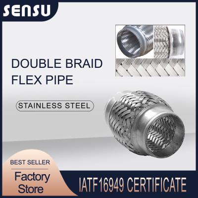 China Aluminied Cap Stainless Steel Exhaust Flex Pipe 100-250mm Length ID45-102mm for sale
