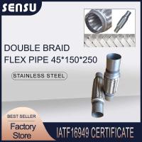 China IATF 16949 Double Braid Stainless Exhaust Pipe Flex Joint 45*150*150mm for sale