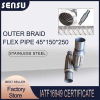 China 45*150*150mm Outer Braid Flexible Exhaust Pipe Joint With Extention Tube for sale