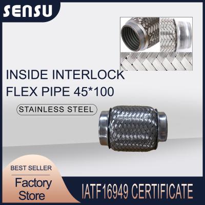 China SS201 Stainless Steel Exhaust Flex Pipe 45*100mm Decouple Vibration for sale