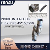 China Stainless Steel Exhaust Flex Pipe 1.5 Inch 45mm ID 150mm Length High Flexibility Anti Corrosion for sale