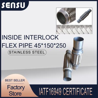 China Stainless Steel Exhaust Flex Pipe 1.5 Inch 45mm ID 150mm Length High Flexibility Anti Corrosion for sale