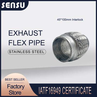 China Stainless Steel Inside Interlock Exhaust Flexible Pipe 45X100mm for sale