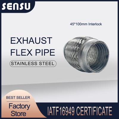 China 45X100mm Inside Interlock Exhaust Flexible Pipe SS201 202 304 for sale