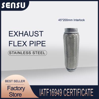 China 45X200mm SS201 Flexible Exhaust Pipe With Interlock for sale