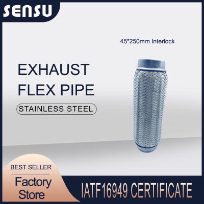 China 45X250mm Stainless Steel Auto Exhaust Flexible Pipe Inside Interlcok for sale