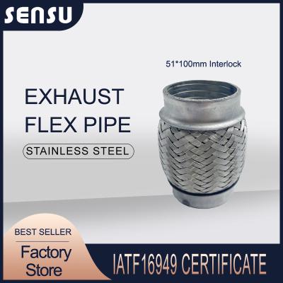 China OEM Stainless Steel Auto Exhaust Flexible Pipe Inside Interlcok 51x100mm for sale