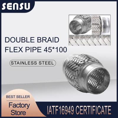 China IATF 16949 SS201 Braided Exhaust Flex Joint 45mm x 100mm Flexible Pipe for sale