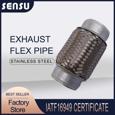 China Aluminied Cap Stainless Steel Exhaust Flex Pipe 100-250mm Length ID45-102mm for sale