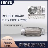 China Double Braids Stainless Steel Exhaust Flex Pipe 45mm x 200mm Universal Car for sale