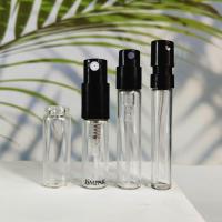 China Custom 1ml 1.5ml 2ml Mini Perfume Sample Atomizer Tester Transparent Glass Spray Bottles with Box Packaging for sale