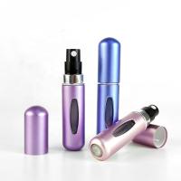 China Unisex Round Shape Fancy Mini Bottom Fill Refillable Aluminum Perfume Oil Bottles Set Pump Perfume Atomizer for sale