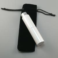 China NEW Round White Marble Pattern Velvet Bag 8ml 10ml Aluminum Twist up Refillable Travel Perfume Atomizer for sale