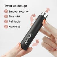 China NEW Round White Marble Pattern Velvet Bag 8ml 10ml Aluminum Twist up Refillable Travel Perfume Atomizer for sale