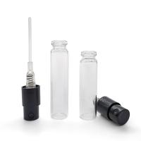 China Custom Slim Attar Display 2ml 3ml 5ml 10ml Parfum Sample Atomizer Glass Perfume Bottle With Crimp Pump for sale