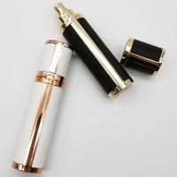 China Custom Leather case Glass Insert 10ml 15ml Empty Refillable Perfume Spray Bottle with Atomizer for sale