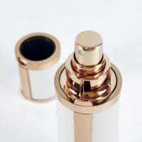 China Custom Leather case Glass Insert 10ml 15ml Empty Refillable Perfume Spray Bottle with Atomizer for sale