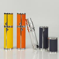 China Luxury Aluminum Cosmetic Packaging Custom Bottom Filling Travel Case Leather 5Ml Atomizer Perfume Refill Bottle for sale