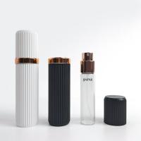 China Stripe Plastic Shell Screw Sealing 5ml 8ml Empty Travel Spray Magnetic Cap 10ml Glass Mini Perfume Bottle for sale