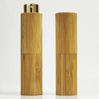 China Empty 10ml 20ml 8ml Refillable Portable Liquid Container Bamboo Plastic Perfume Atomizer Spray Bottle for sale