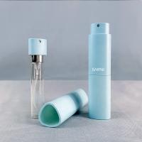 China 8ml Plastic Rotating Elegant Blue Cologne Dispenser Triangle Empty Fragrance Atomizer Glass Perfume Bottle for sale