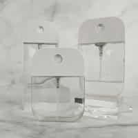 China Popular New Design 38ml 45ml 50ml Credit Card Flat Type Empty Plastic Refillable Hand Sanitizer Perfume Mist Spray Bottle for sale