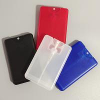 China Custom Logo Empty Plastic Transparent 20ml Pocket Credit Card Flat Alcohol Travel Spray Perfume Bottle for sale