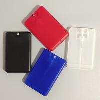 China Custom Logo Empty Plastic Transparent 20ml Pocket Credit Card Flat Alcohol Travel Spray Perfume Bottle for sale