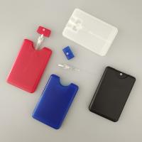 China Custom Logo Empty Plastic Transparent 20ml Pocket Credit Card Flat Alcohol Travel Spray Perfume Bottle for sale