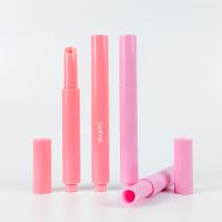 China Custom Plastic Slim Empty Pressed Tube Cosmetic Pen Lipstick Case Lip Balm Containers for sale