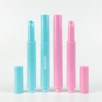 China Custom Plastic Slim Empty Pressed Tube Cosmetic Pen Lipstick Case Lip Balm Containers for sale
