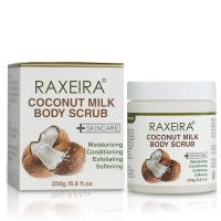 China Exfoliate Skin Coconut Milk Skin Care Body Scrub 250g Black Color for sale
